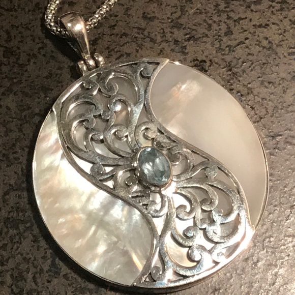 Nordstrom | Jewelry | Sterling Silver Mop Orb Topaz Italy Statement ...